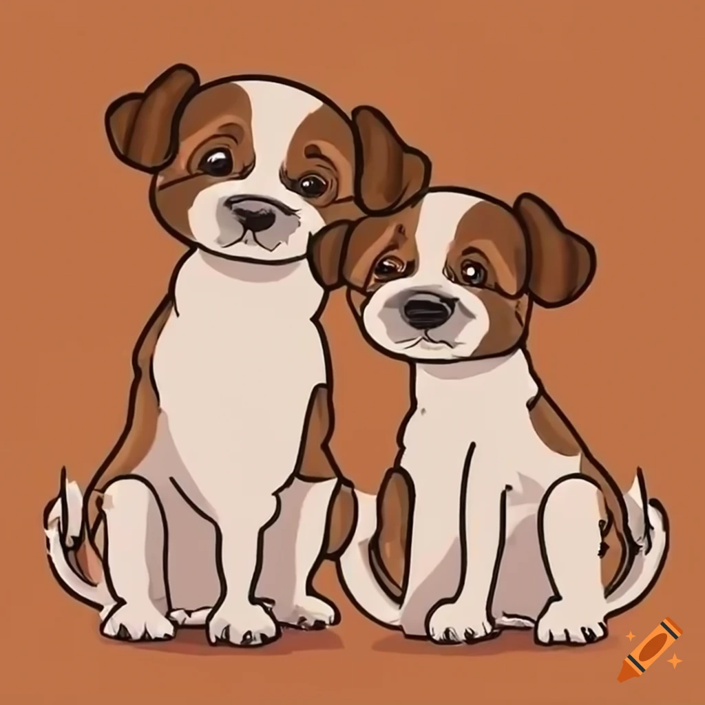 Two cute dogs hugging on Craiyon