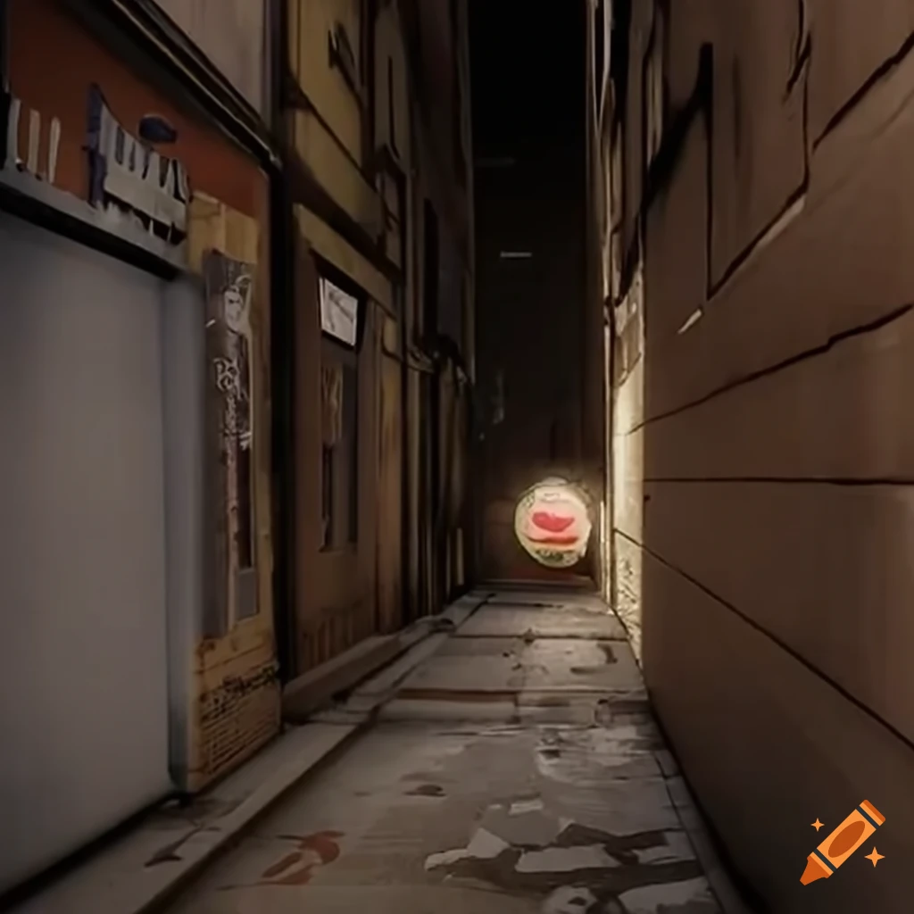 One dollar burger from a sketchy store in an alley on Craiyon