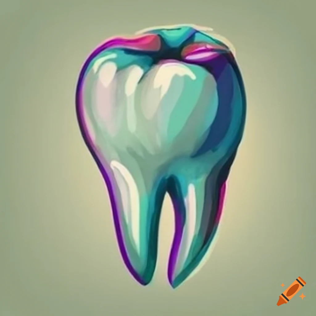 Modern artistic tooth with bracket on Craiyon