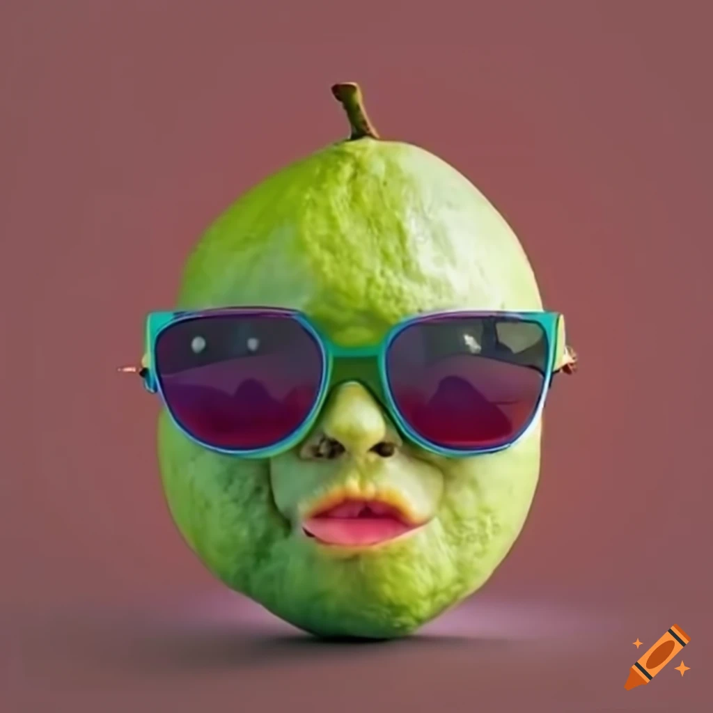 Cool guava wearing sunglasses on Craiyon
