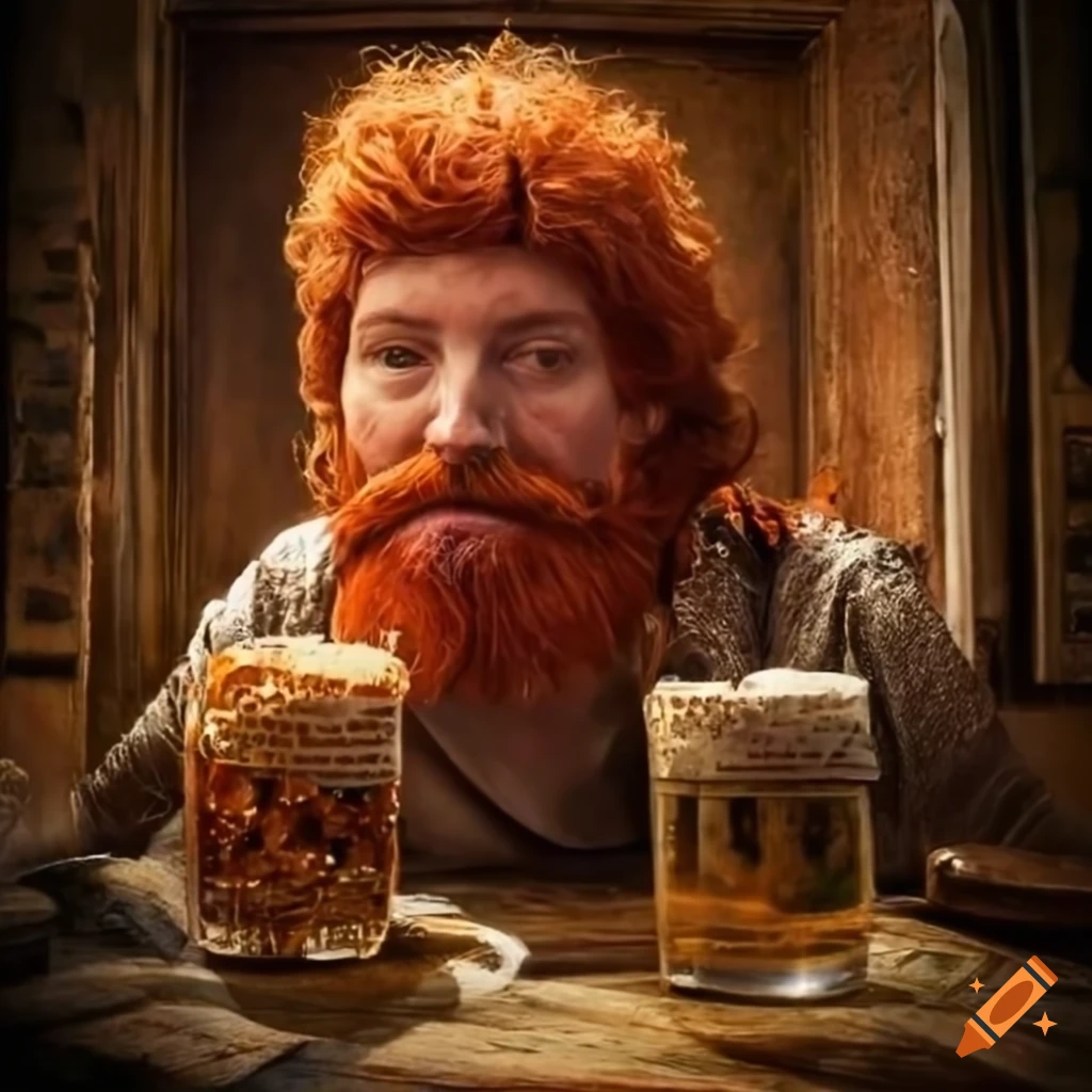 Exterior of a medieval bar with the words "Scottish Ginger" on Craiyon