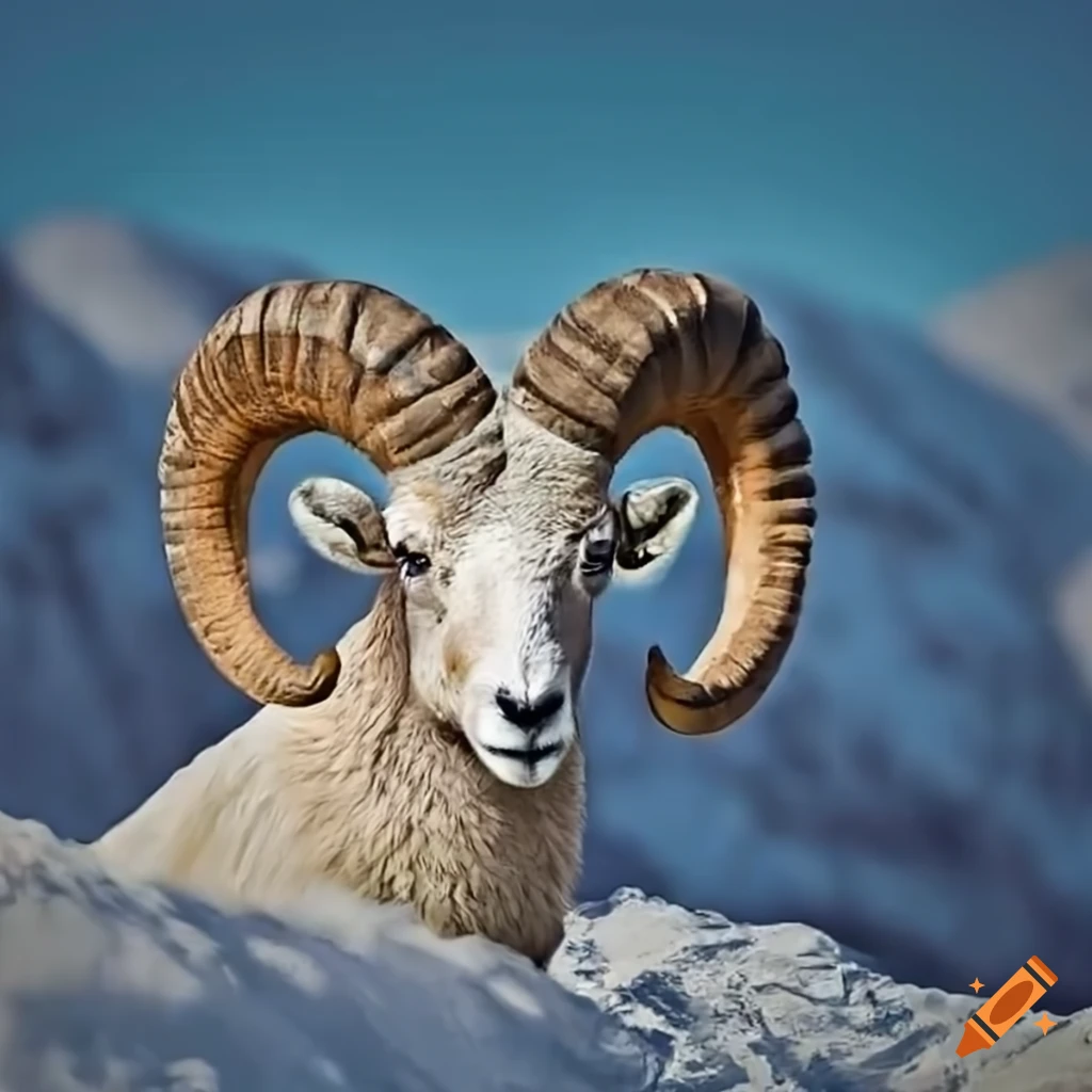Dall sheep on a mountain on Craiyon