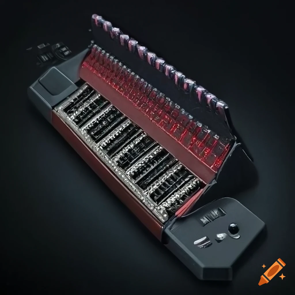 Renaissance painting of an omnichord keyboard on black background on ...