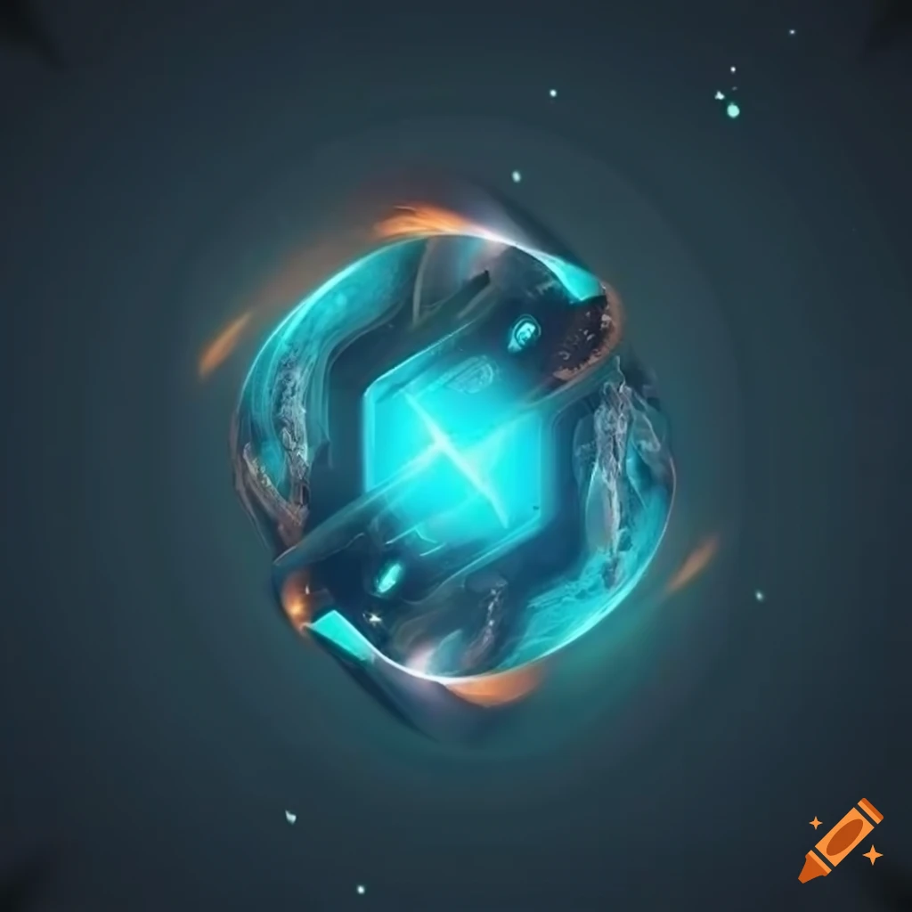 Futuristic dark space runic logo on Craiyon