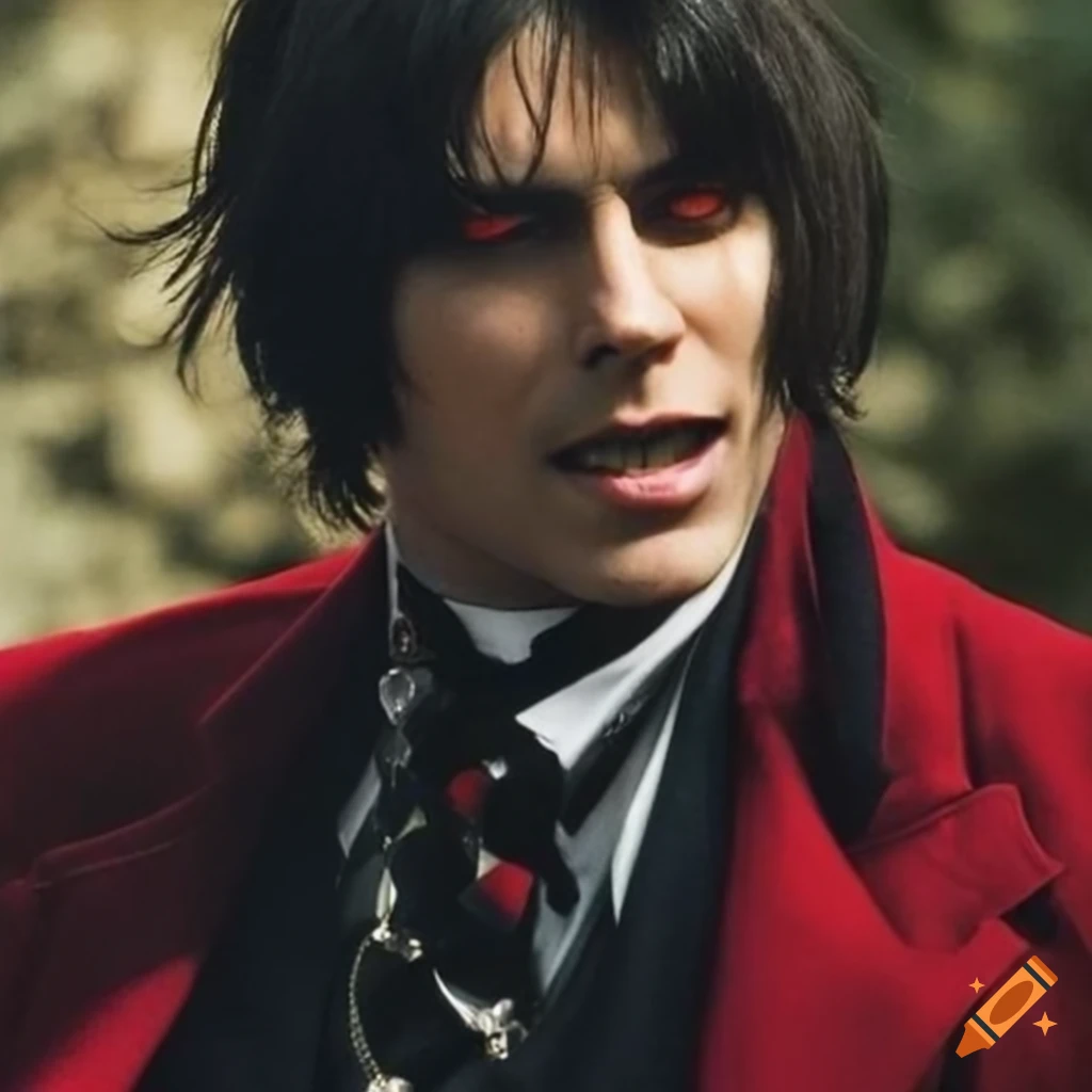 Young character alucard from hellsing with short black hair and red ...