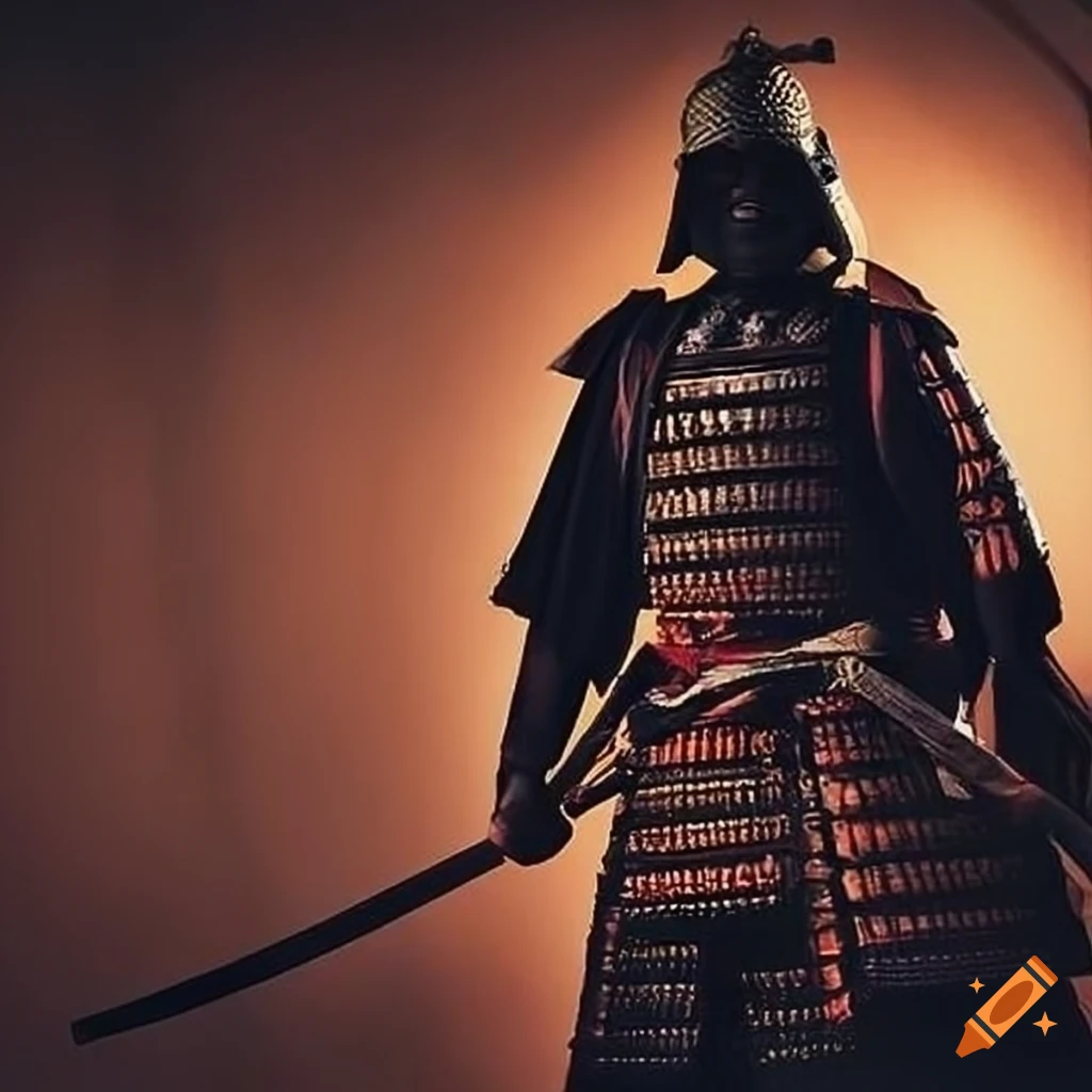 Samurai transitioning from darkness to light on Craiyon
