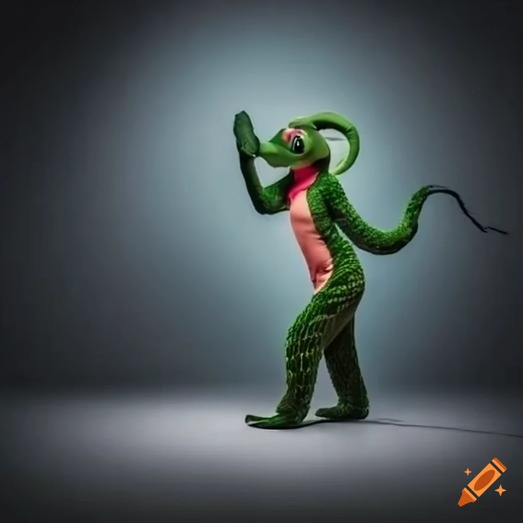 Female teacher in a snake mascot costume at school hallway on Craiyon