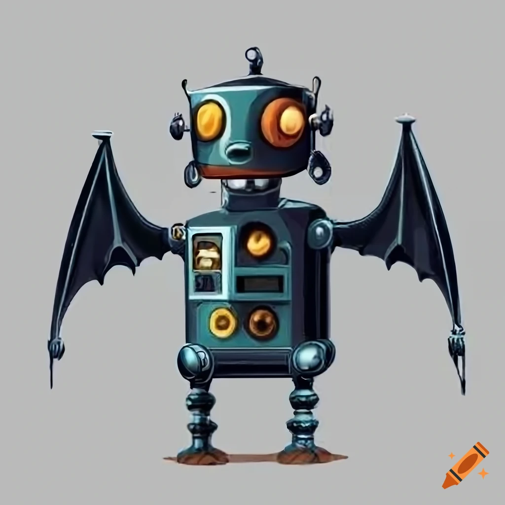 Retro robot bat in png format on Craiyon
