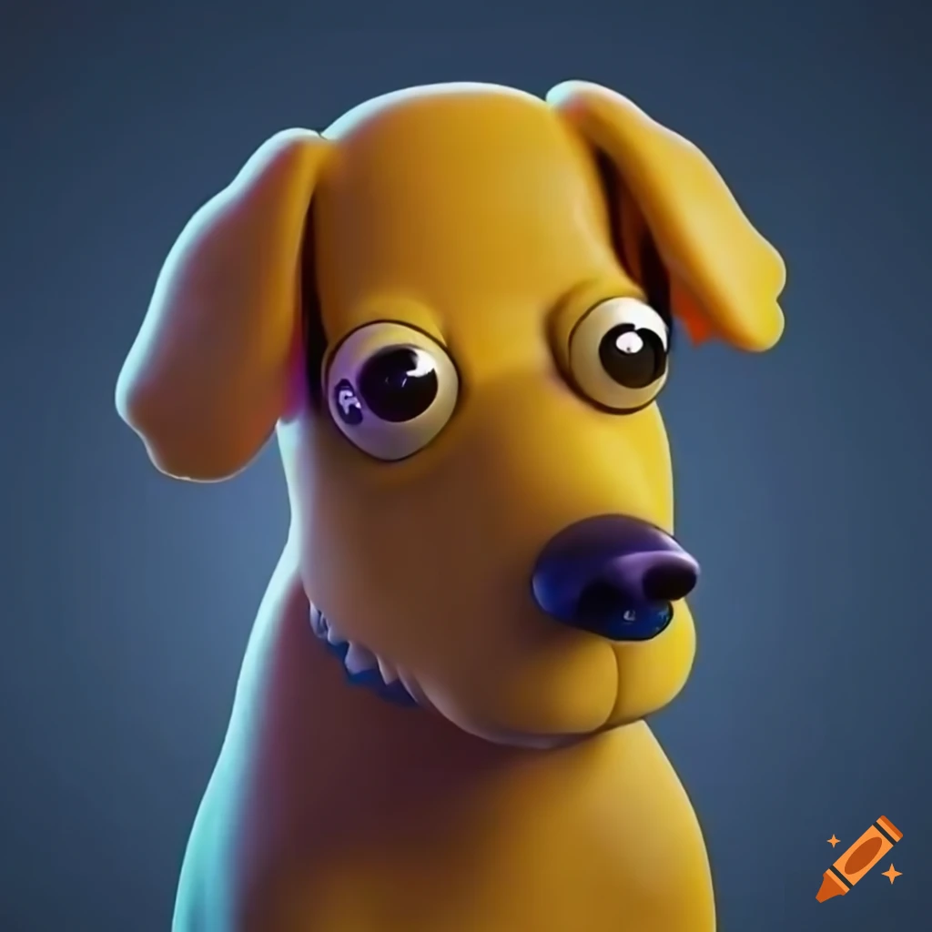 Simpsons style cartoon dog in cinematic lighting on Craiyon