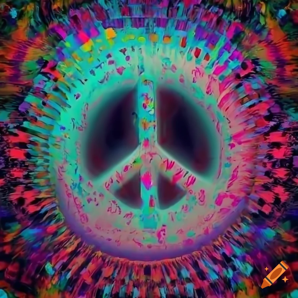 Psychedelic peace symbol in 4k ultra hd quality with photo realism on ...