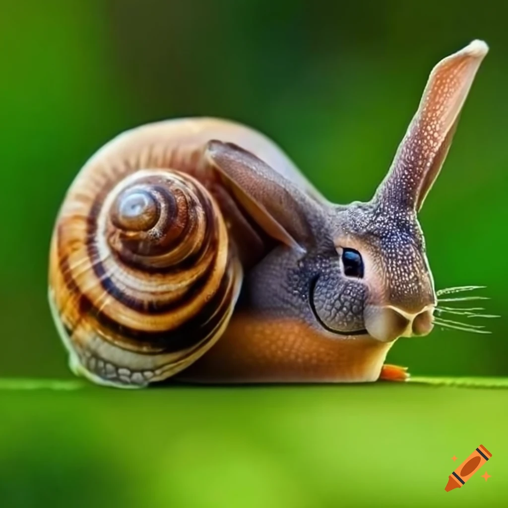 Illustration of a rabbit snail hybrid animal on Craiyon