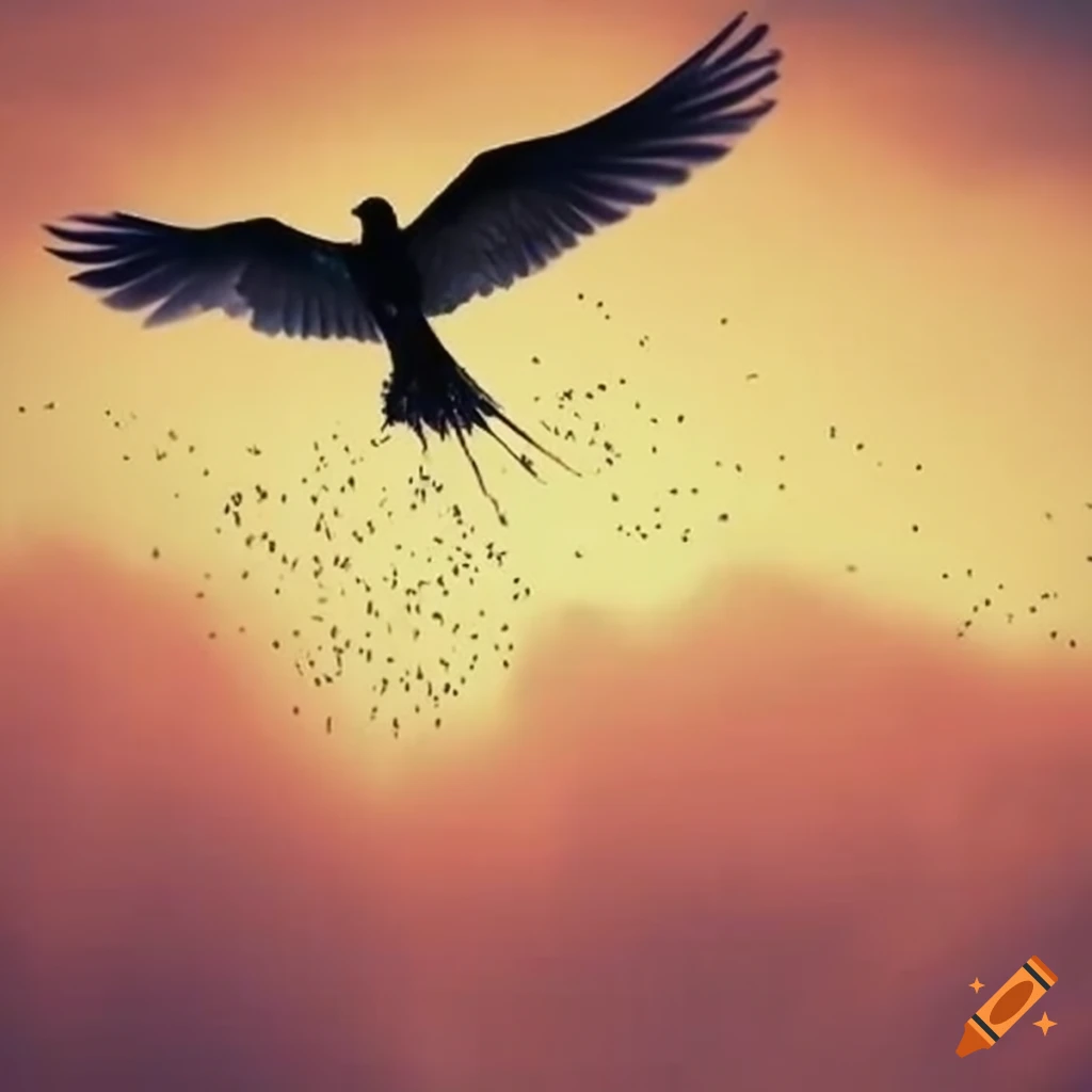 Bird in a cyclic flight pattern on Craiyon