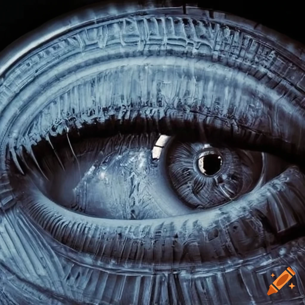 Giant eye giger window spaceship on Craiyon