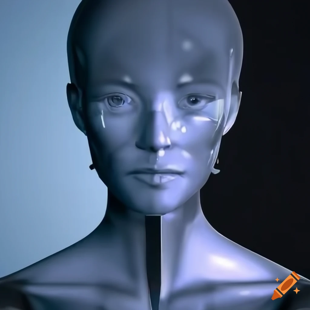 High resolution 12k 3d head made of shiny transparent glass on Craiyon