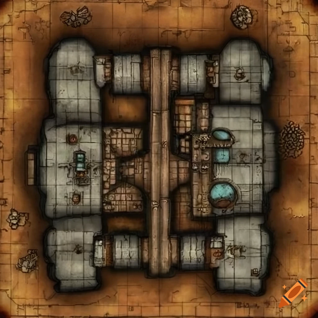 Battlemap in a steampunk-themed street for dungeons & dragons (dnd) on ...