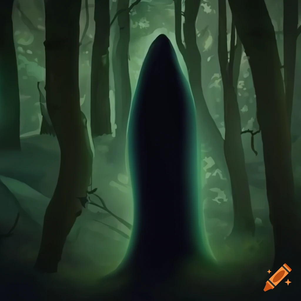 Shadow ghost in magical forest on Craiyon