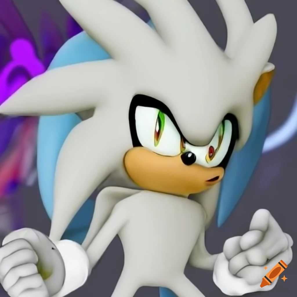 Silver the hedgehog character on Craiyon