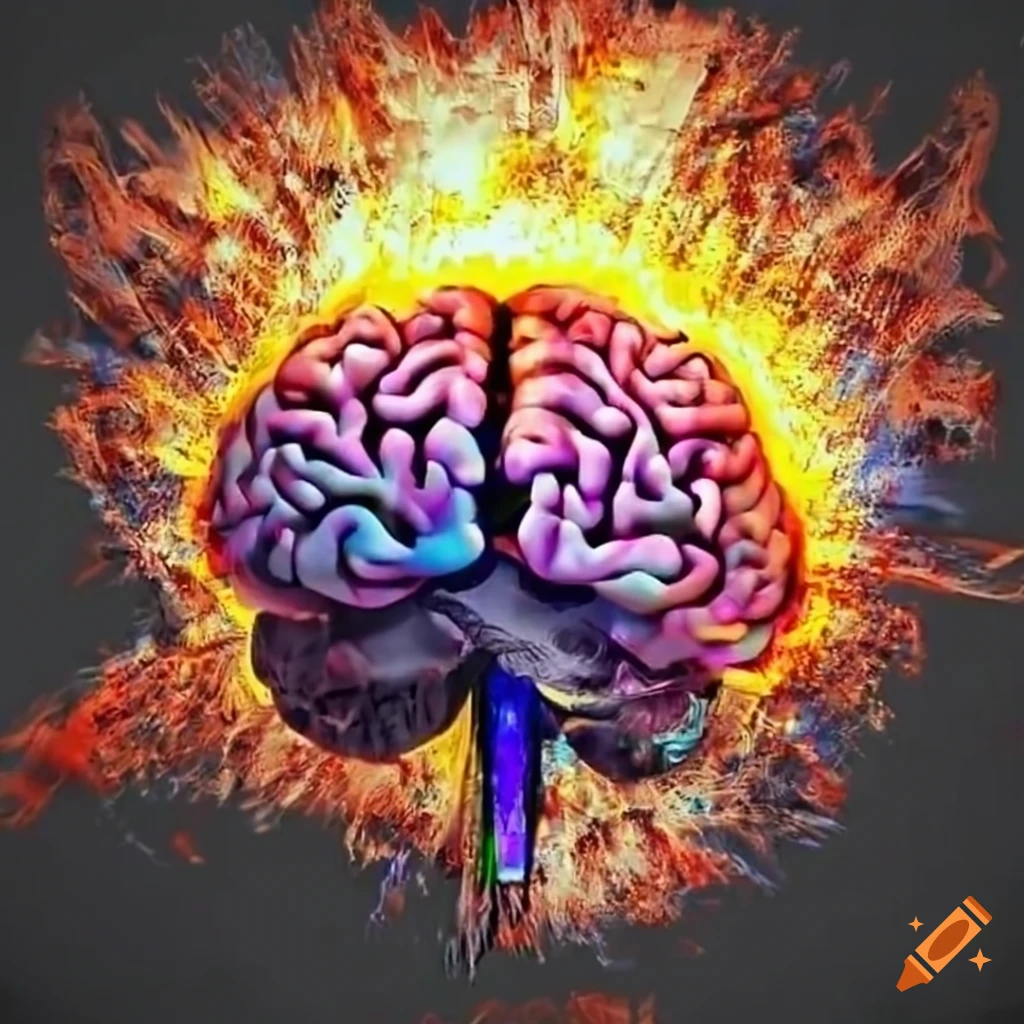 Digitally exploding brain on Craiyon