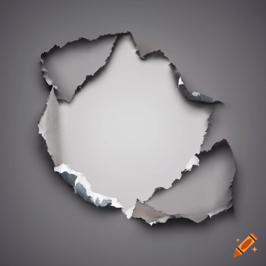 Beautifully arranged ripped grey paper pieces on grey background on Craiyon