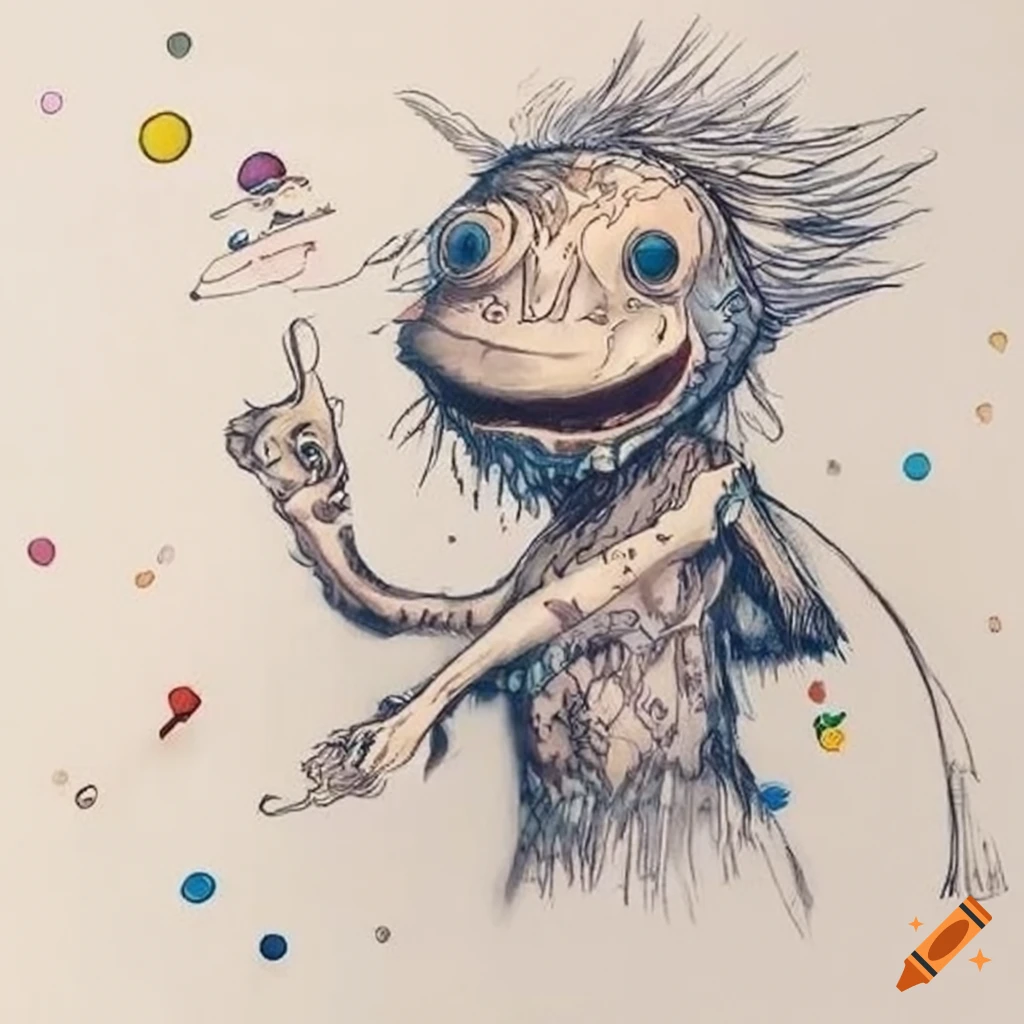 Illustration of fishstick in space by Yoshitaka Aman, Akira Toriyama ...