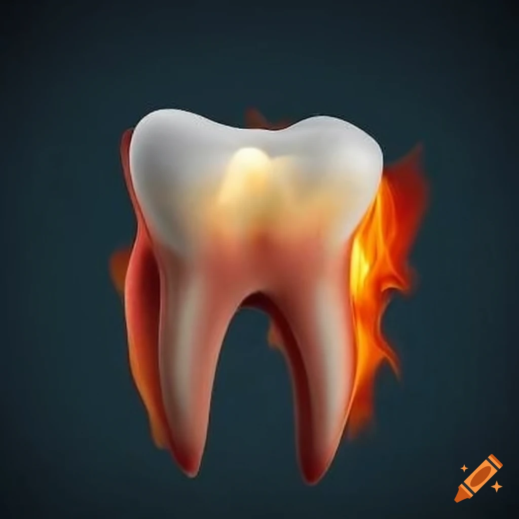 Flaming root design lower molar tooth on Craiyon