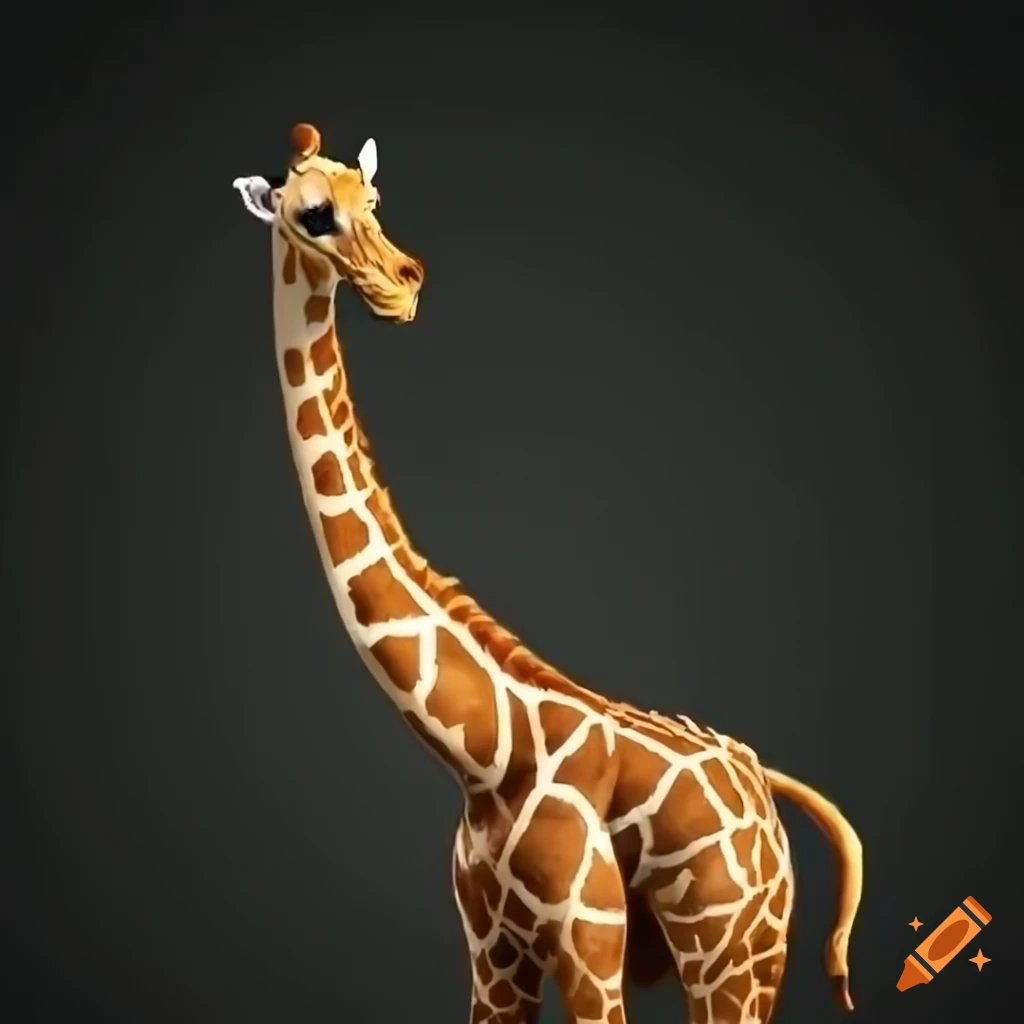 Majestic giraffe standing tall on Craiyon