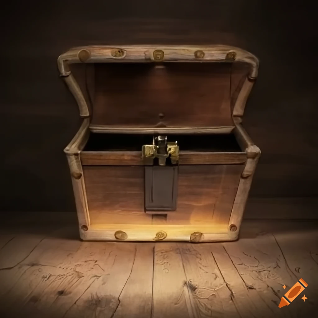 Open empty treasure chest on Craiyon