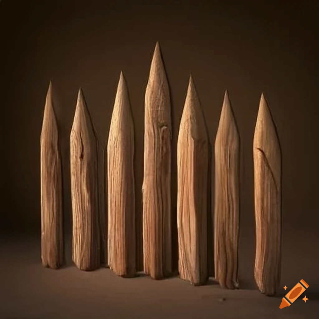 Wooden palisade with spikes on Craiyon