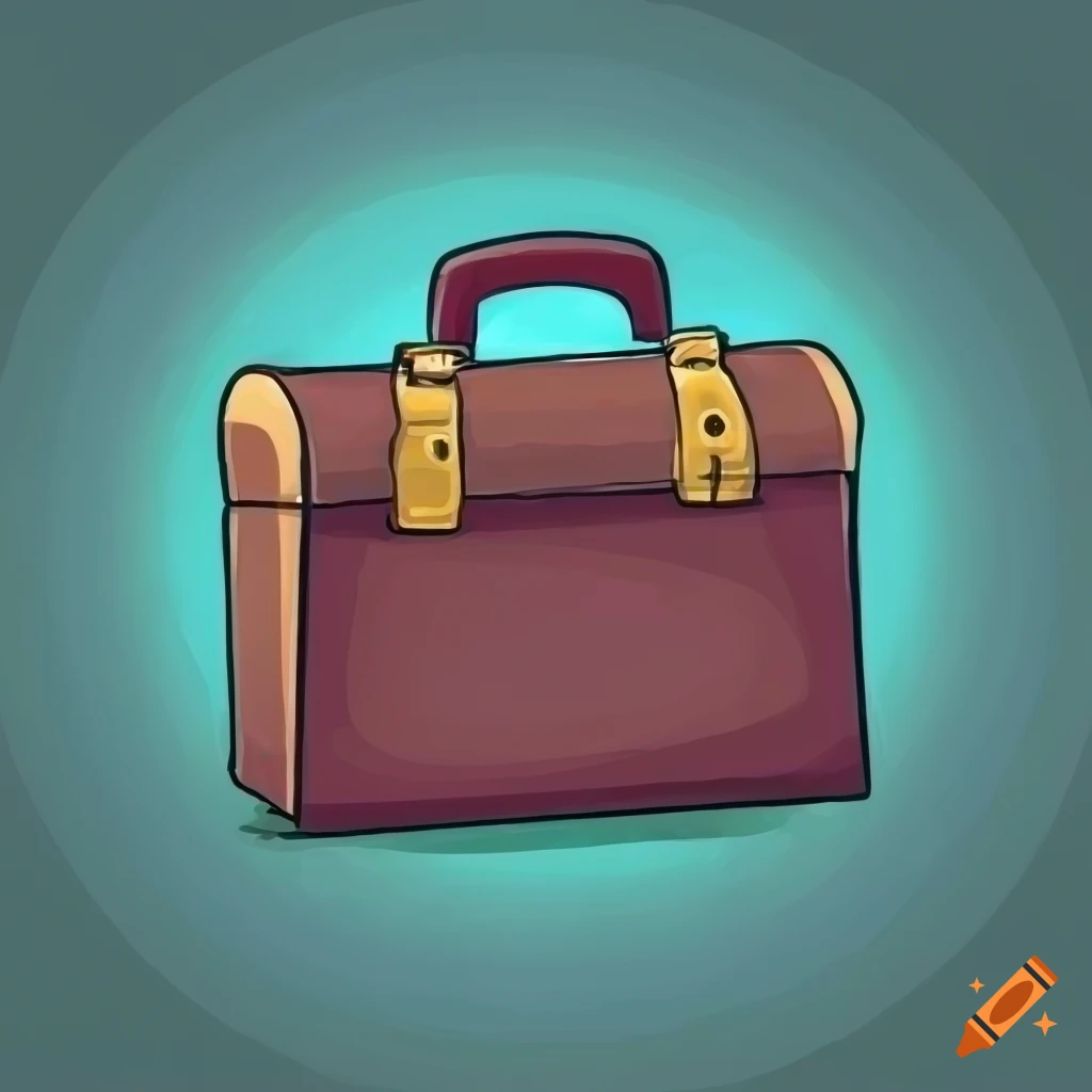 Cartoon-style briefcase on Craiyon