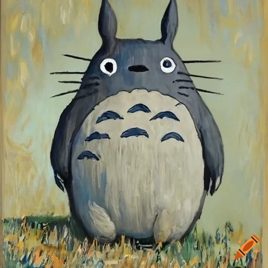 Totoro art inspired by van gogh on Craiyon