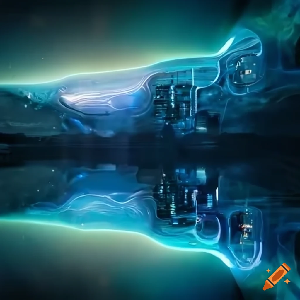 Futuristic integrated wall in a breathtaking natural landscape on Craiyon