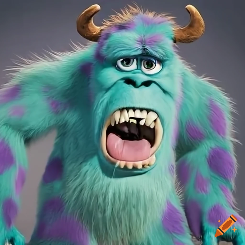 Sully from monsters inc sticking out his tongue on Craiyon