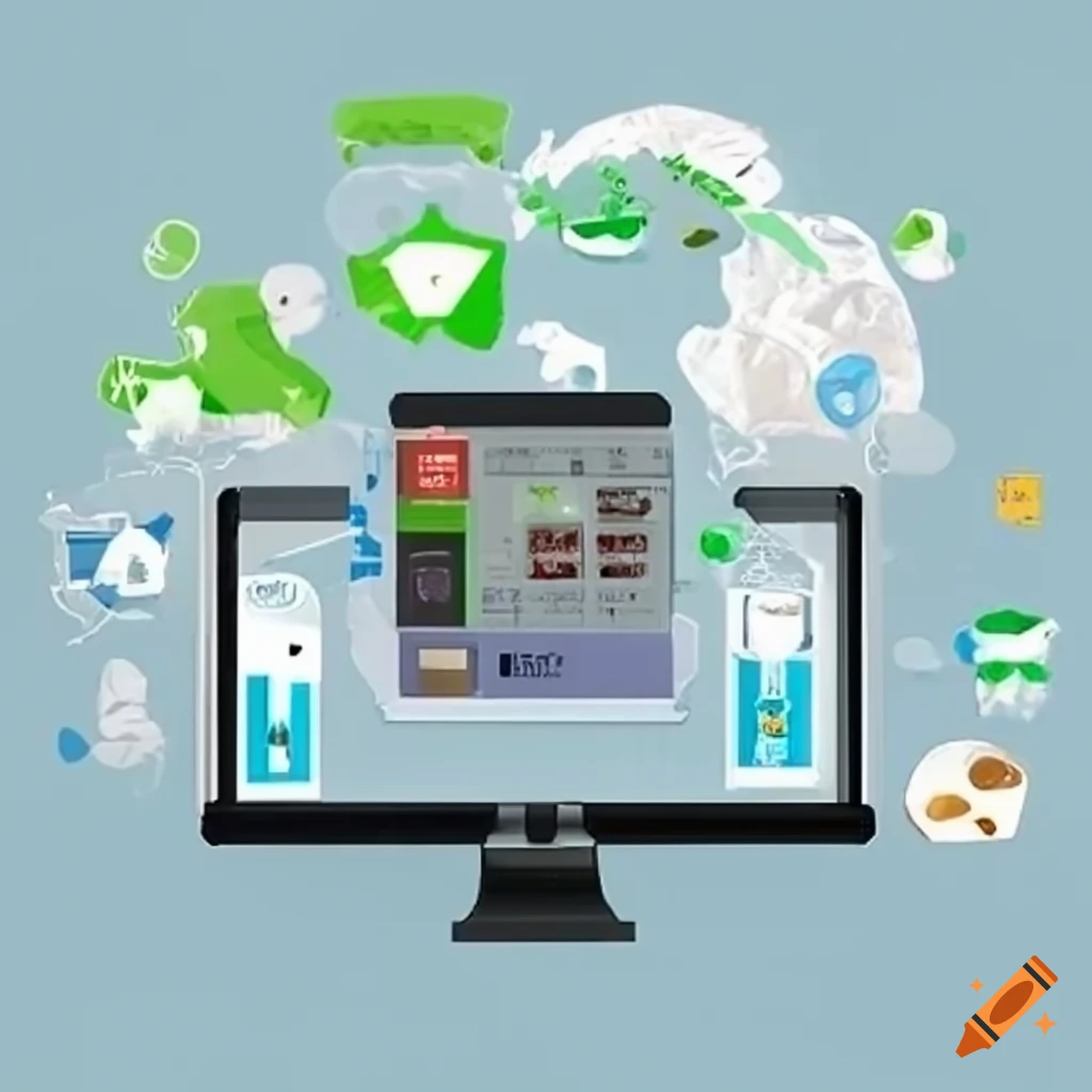 Illustration representing smart waste management software on Craiyon