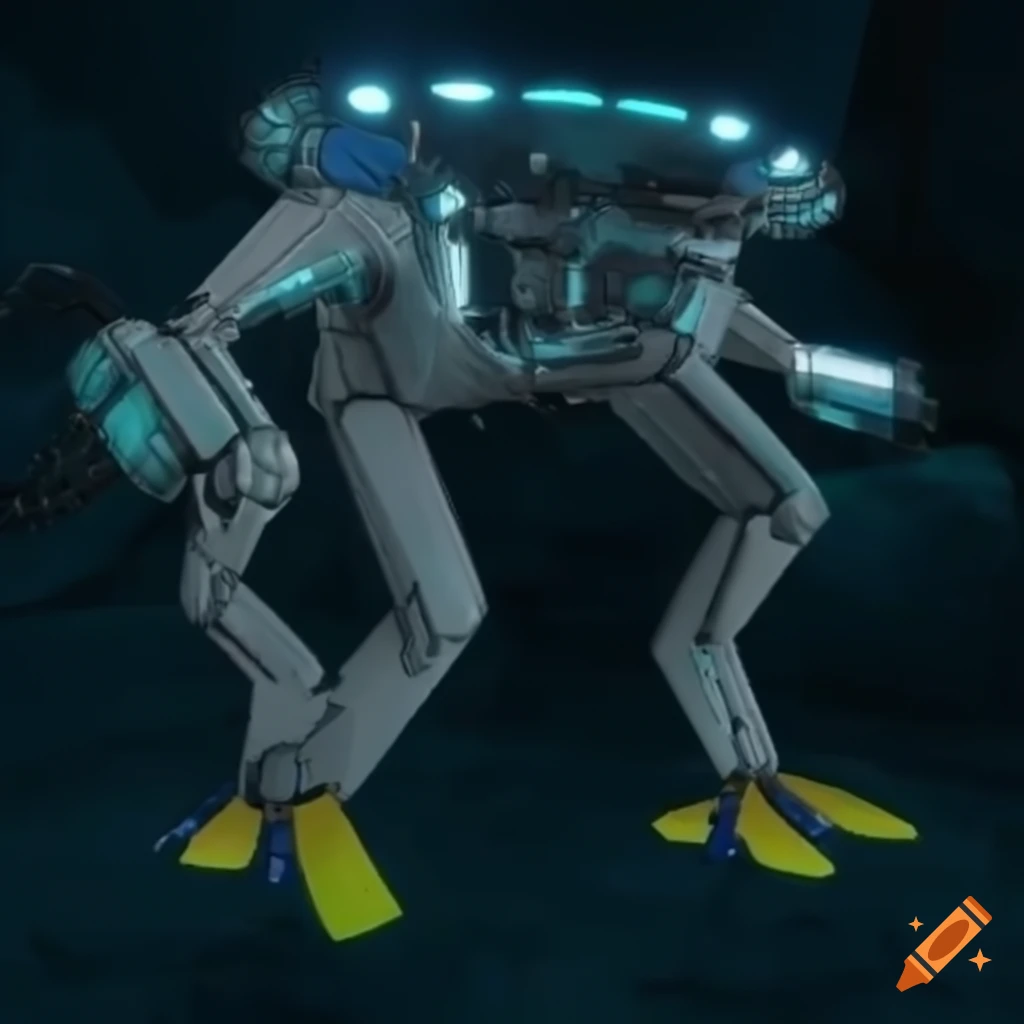 Sleek subnautica series mech with glass front and intricate design on ...