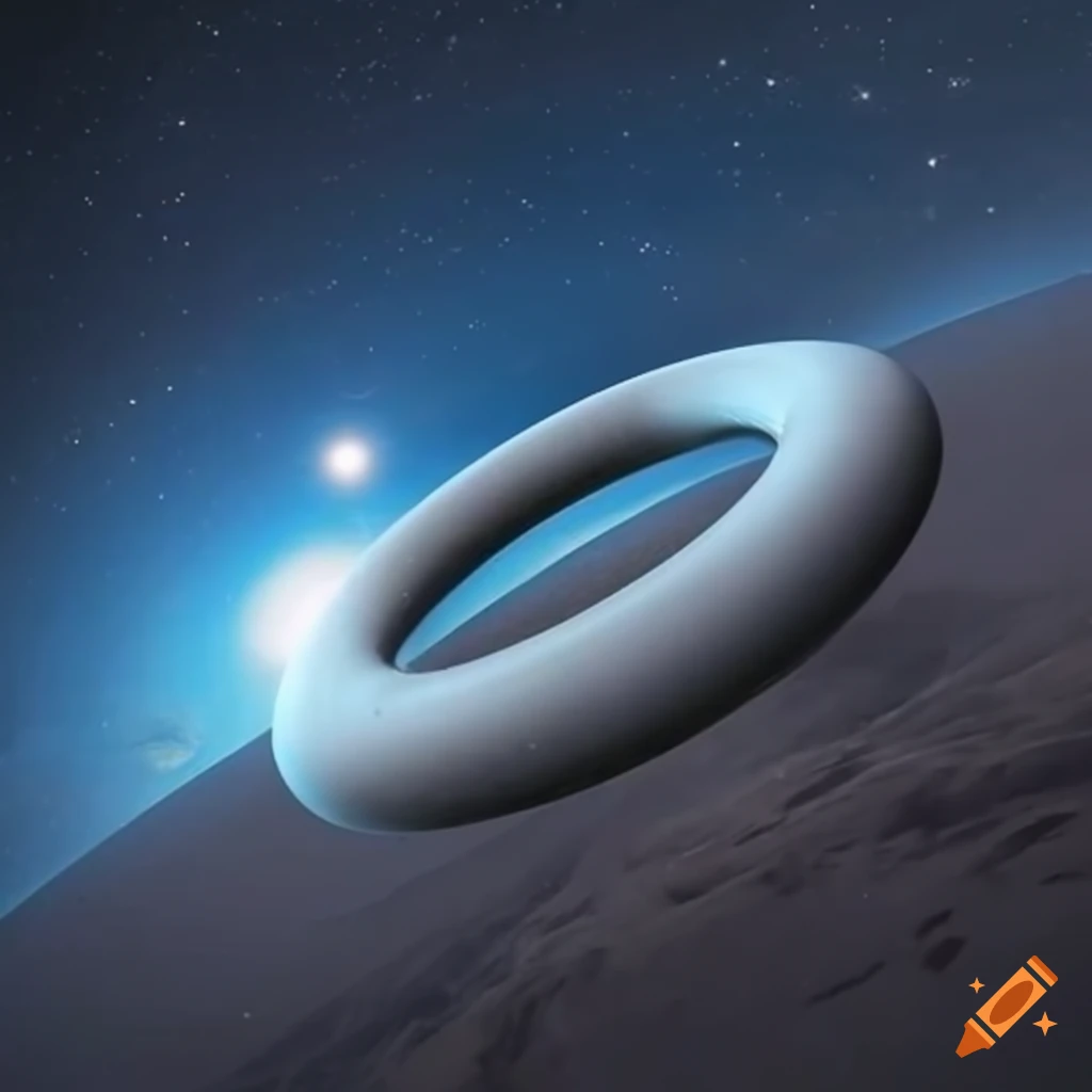 Giant white UAP (UFO) in space above Earth on Craiyon