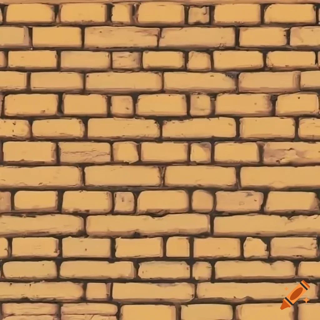 Old light yellow brick pattern for a castle with many tiny bricks on ...