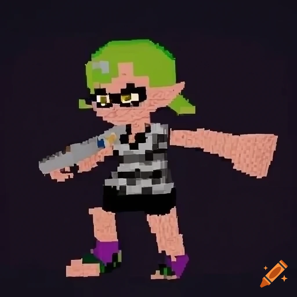 Splatoon in minecraft on Craiyon