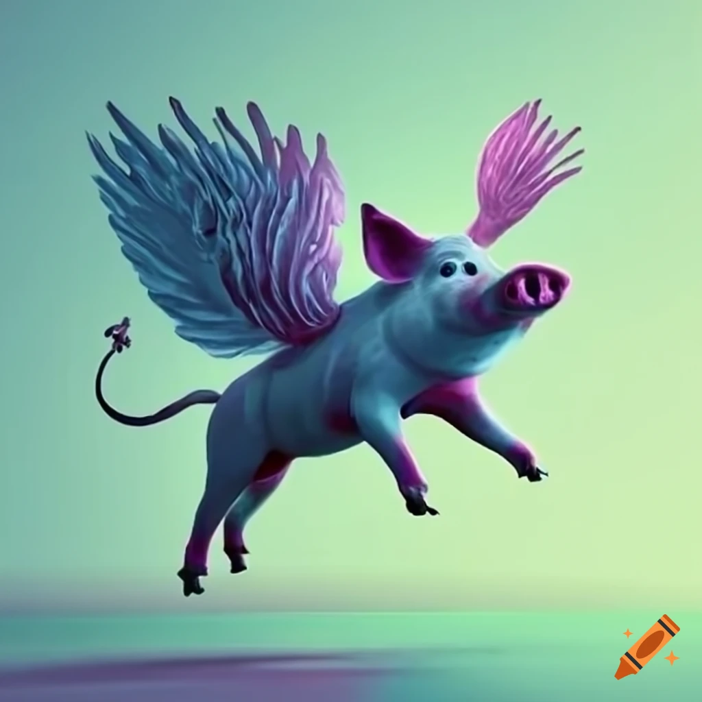 Flying pig on Craiyon