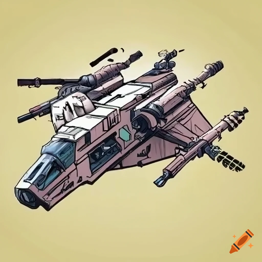 Star wars gunship coloring page on Craiyon