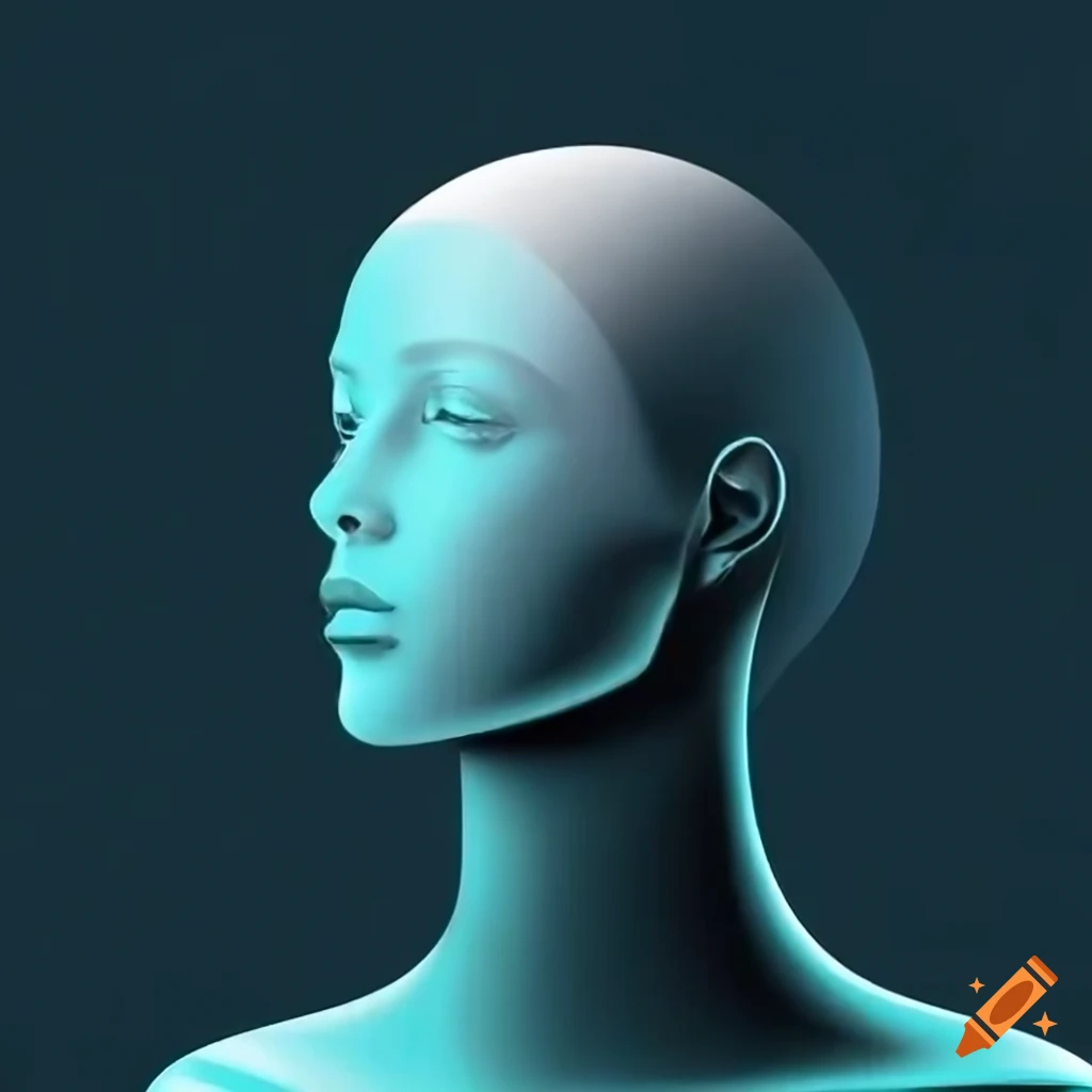 High resolution 12k 3d head made of shiny transparent glass on Craiyon