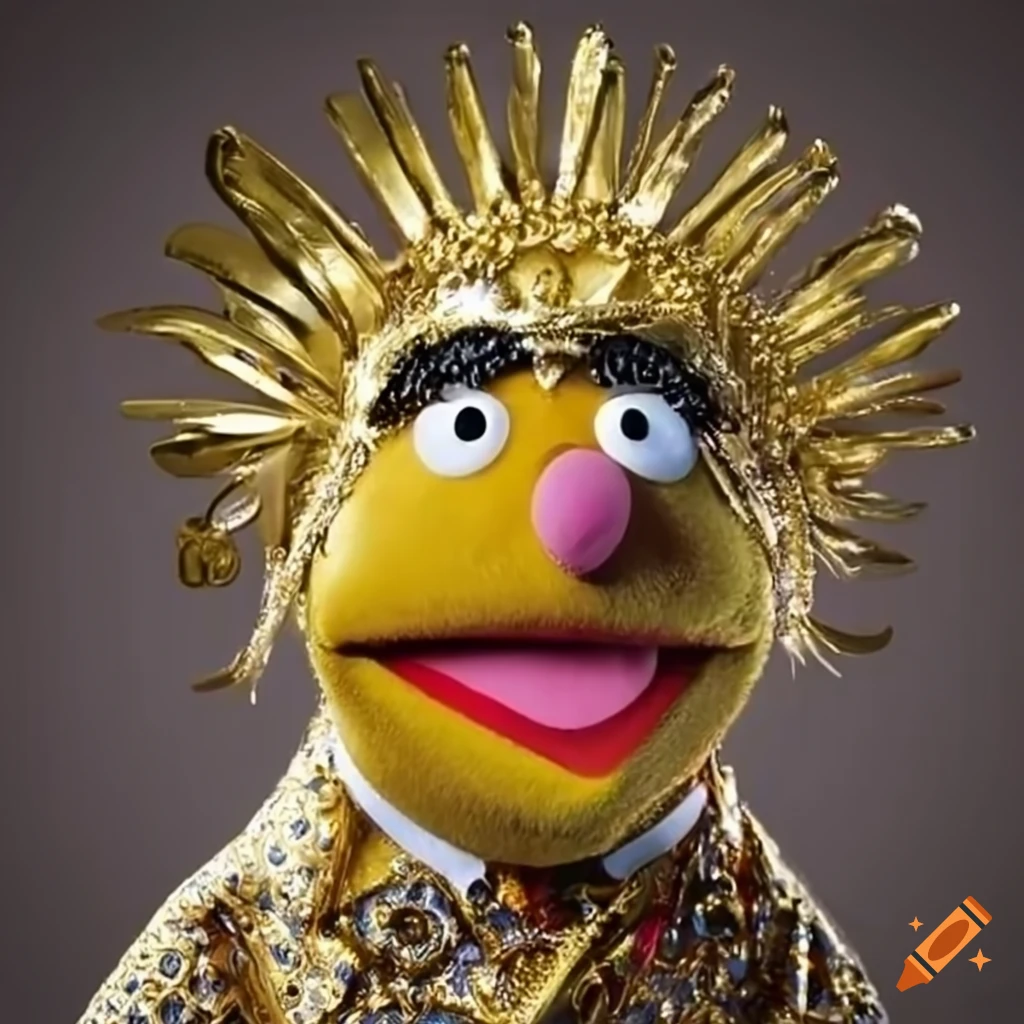 Muppets wearing golden venetian masks on Craiyon