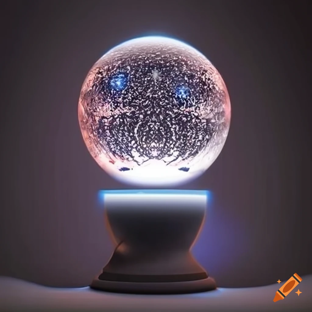 3d laser engraved crystal ball with bright lighting on Craiyon