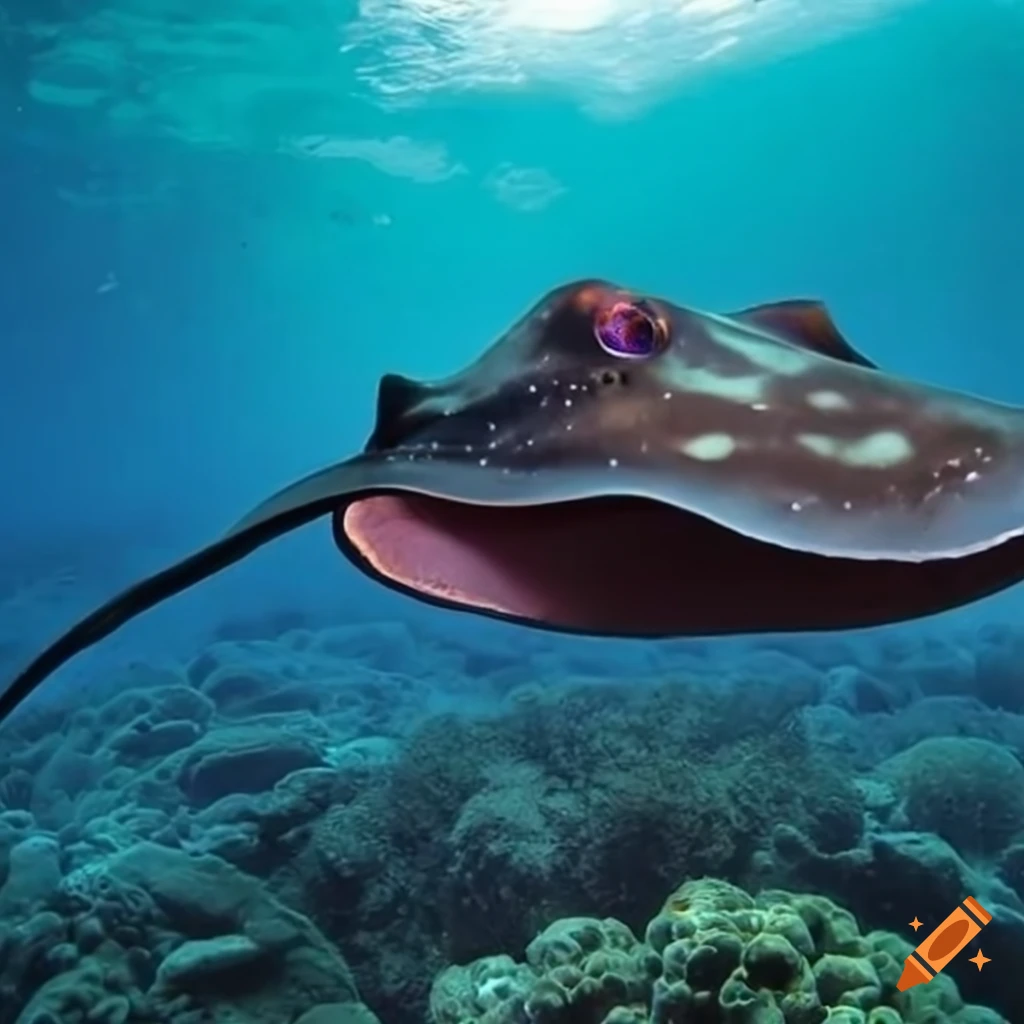 Stingrays, corals, and fish in a vibrant ocean ecosystem on Craiyon