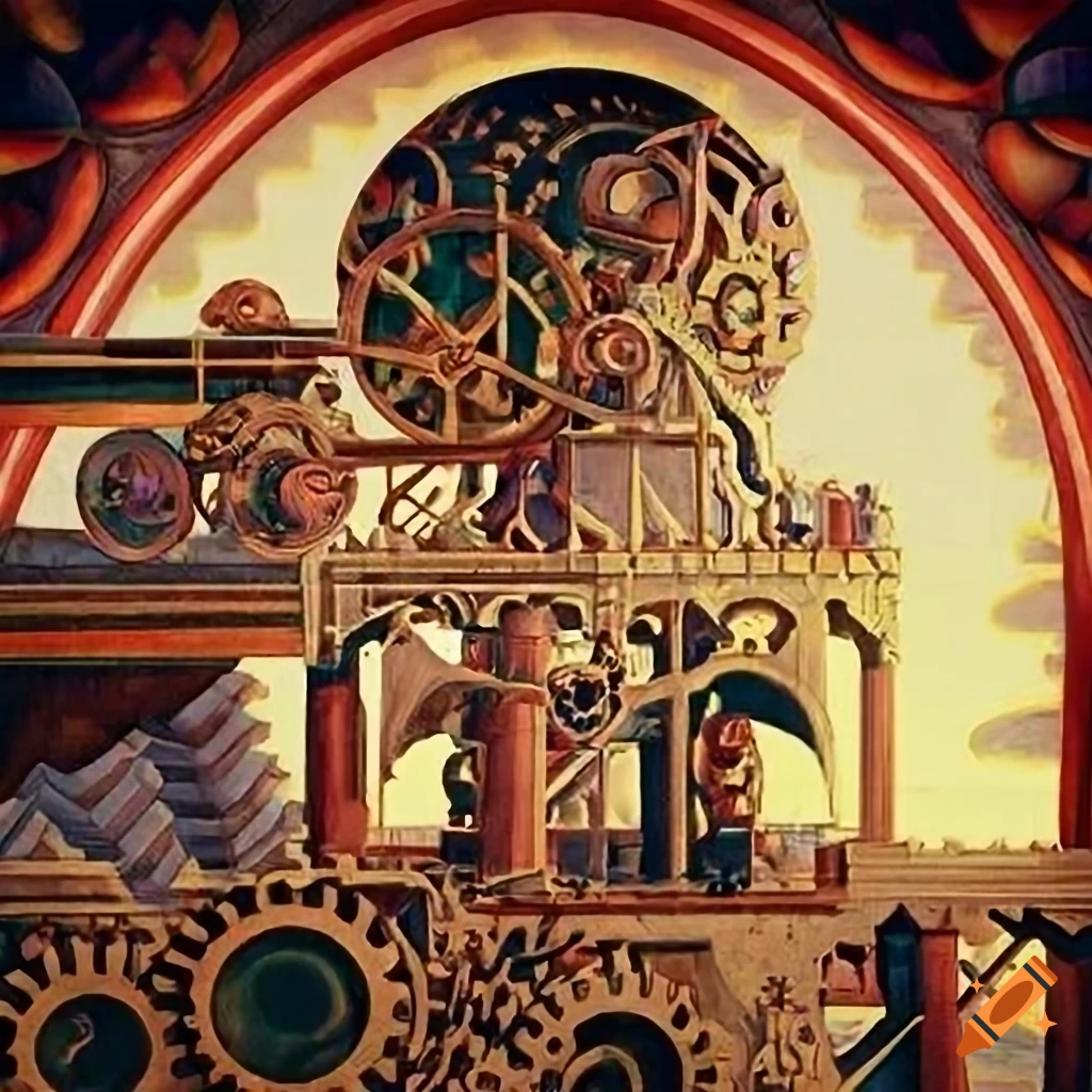 Detailed depiction of H.G. Wells' Time Machine with diverse artistic ...