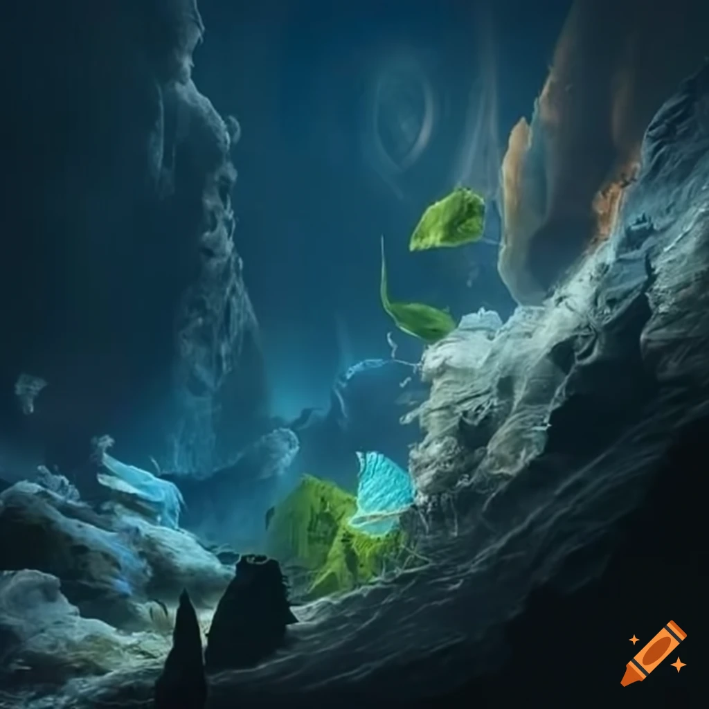 Ecosystem in the void of space on Craiyon