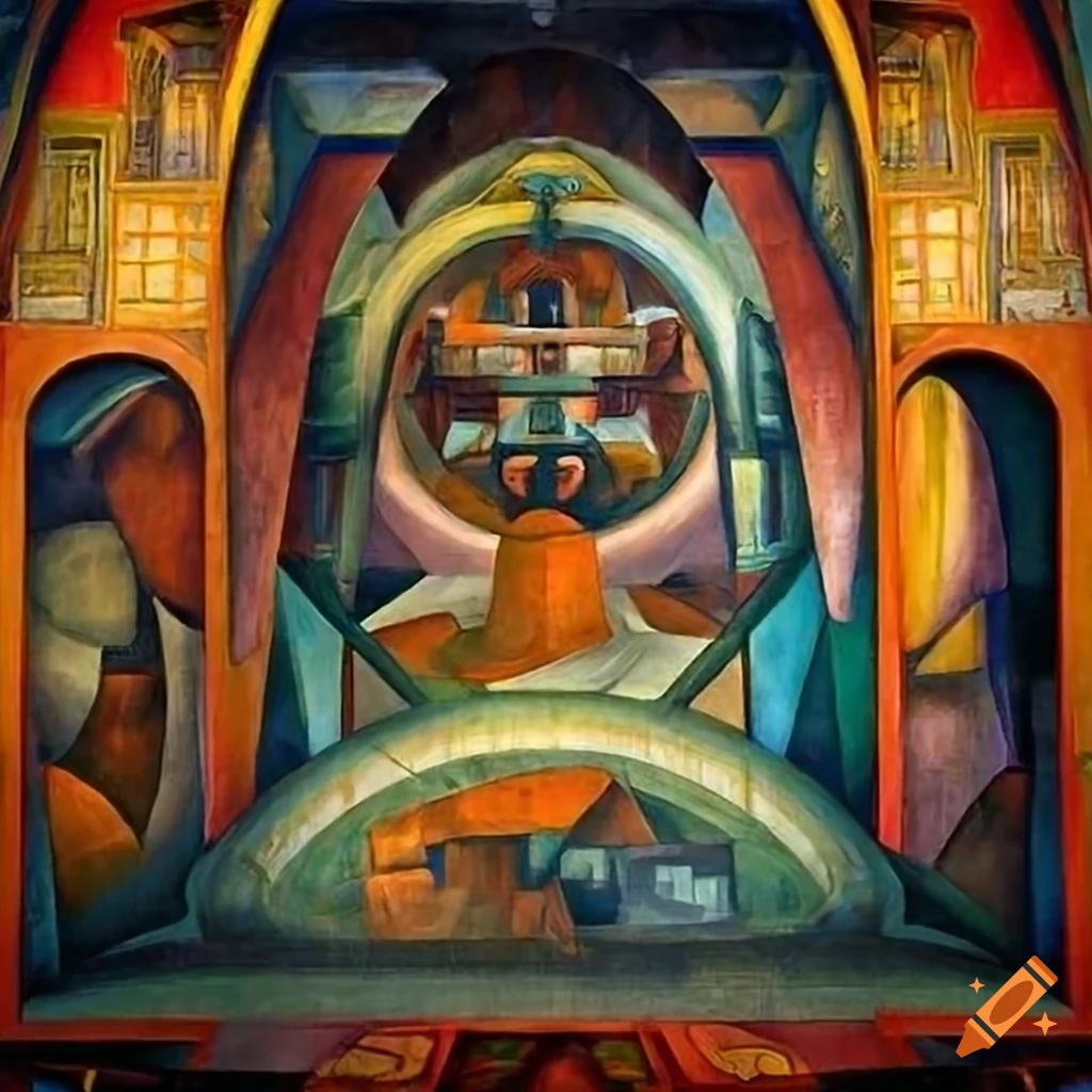 Mural of The Time Machine art factory with a futuristic and fantastical ...