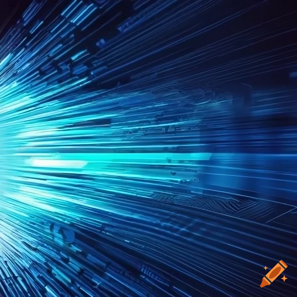 Concept of leading in business with hi tech products and warp speed ...