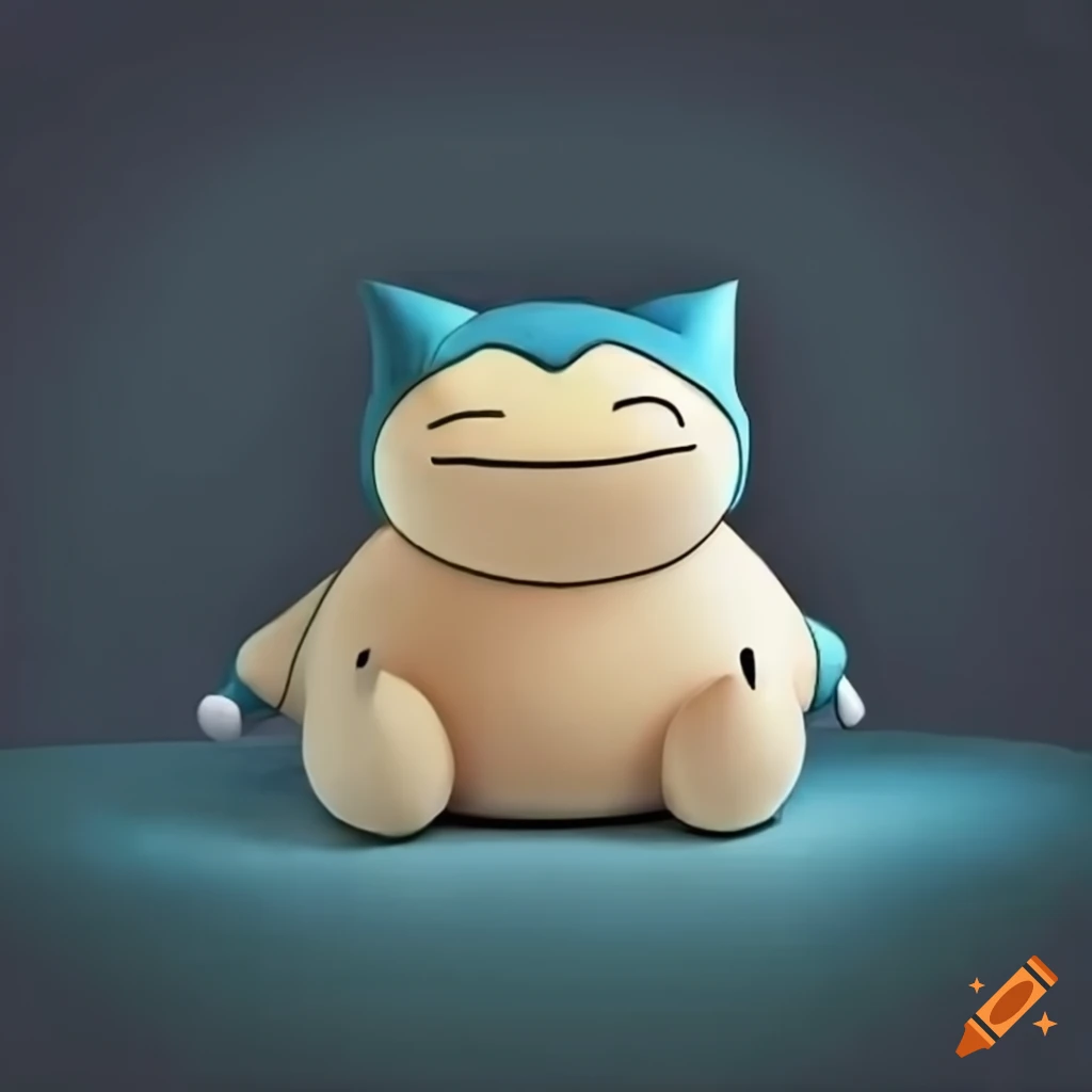 Snorlax sitting at a desk playing computer games on Craiyon