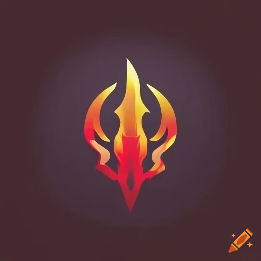 Fire emblem logo in simple style on black background on Craiyon