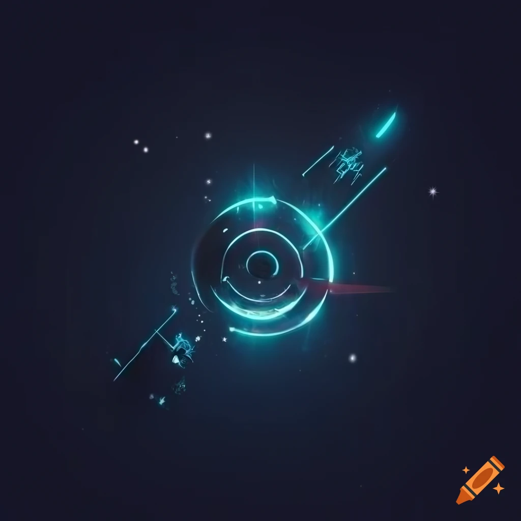 Futuristic dark space runic logo on Craiyon